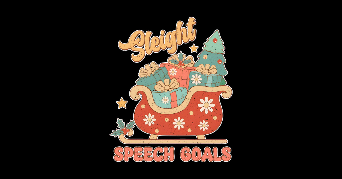 Sleighing Speech Goals Funny Christmas - Christmas Sweater - Sticker ...