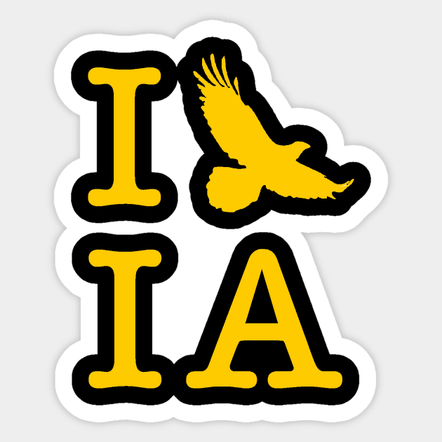 I Hawk Iowa (Gold Lettering) - Iowa Hawkeyes - Sticker | TeePublic