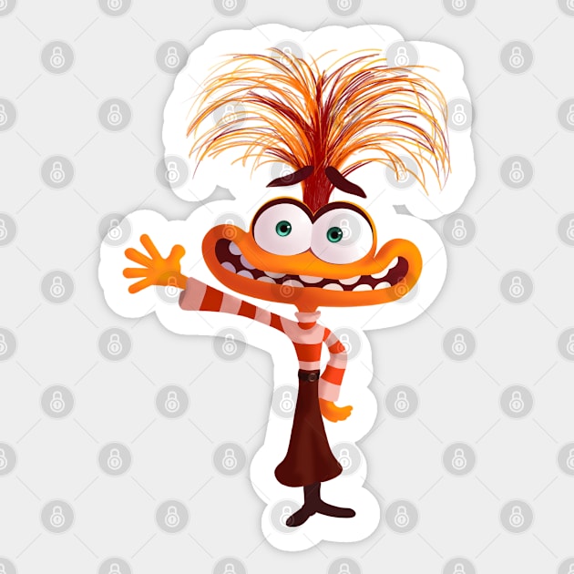 Anxiety Waving Inside Out 2 - Inside Out 2 - Sticker | TeePublic