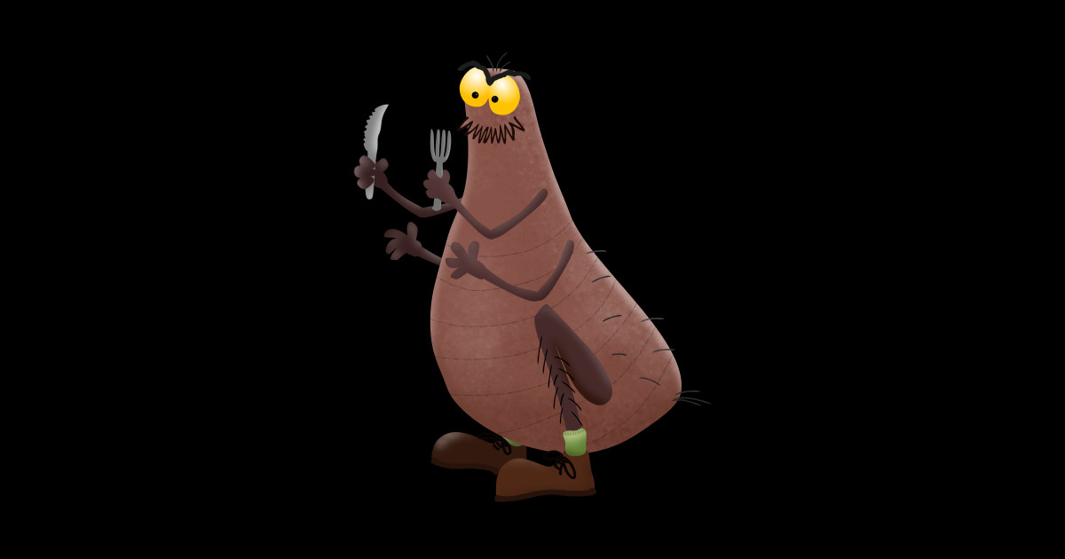 Funny hungry ugly flea cartoon - Bug - Sticker | TeePublic