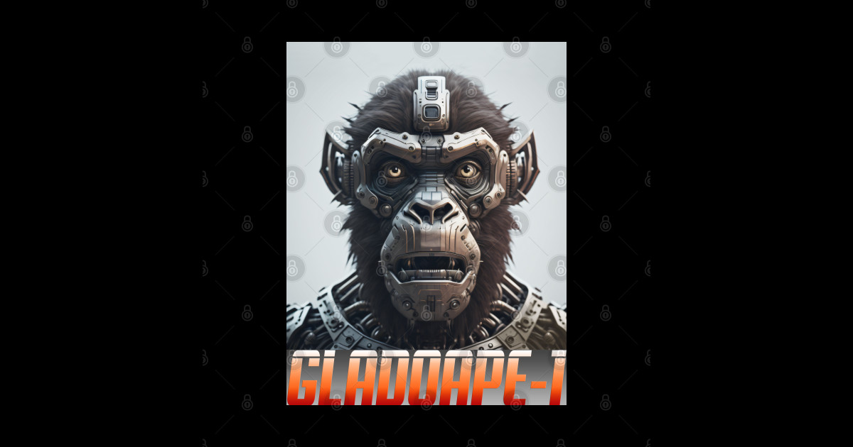 GLADOAPE 1 Robotic Space War Gladiator ape T-Shirt - Planet Of The Apes ...