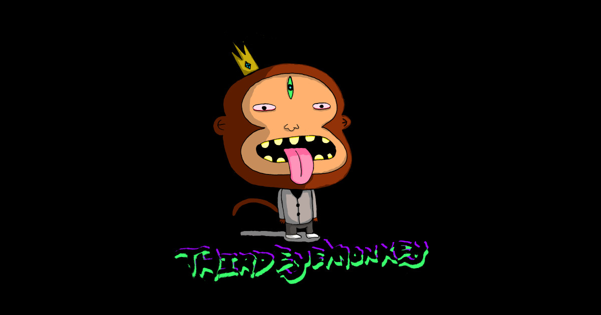 Third Eye Monkey (full colour + logo) - Original - Sticker | TeePublic