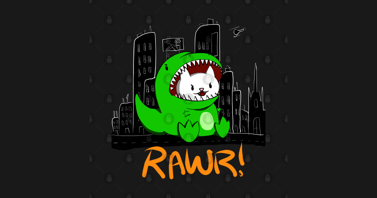 Rawr Cat - Rawr - T-Shirt | TeePublic