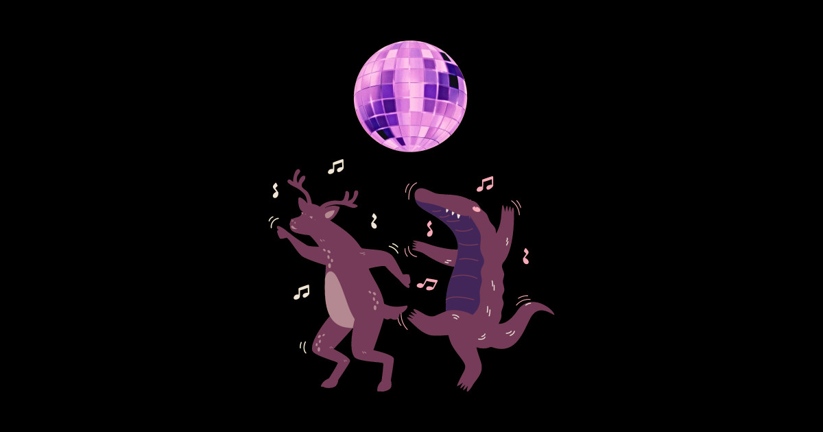 dancing animals disco trippy - Animal - Sticker | TeePublic