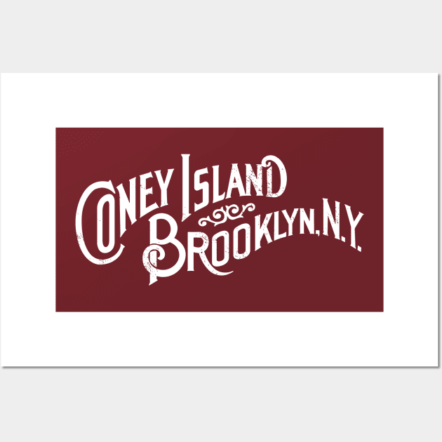 Coney Island New York Vintage Wordmark - Coney Island - Posters and Art ...