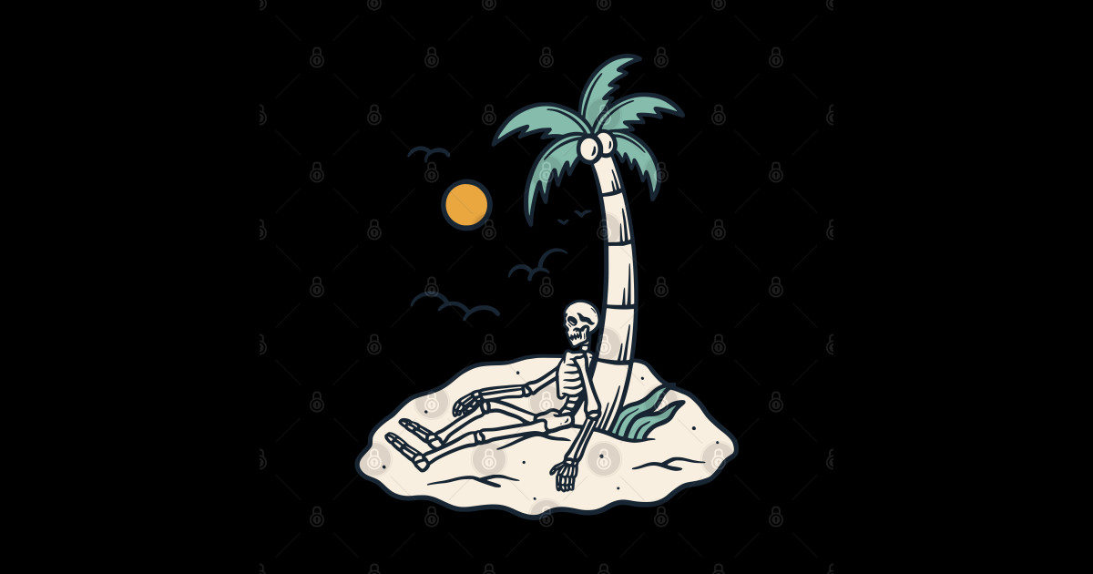 Relaxed Skull Holiday - Skull Holiday - Sticker | TeePublic