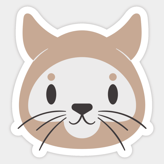 Cute Cat Snoot Cartoon Illustration Funny - Cat - Sticker | TeePublic