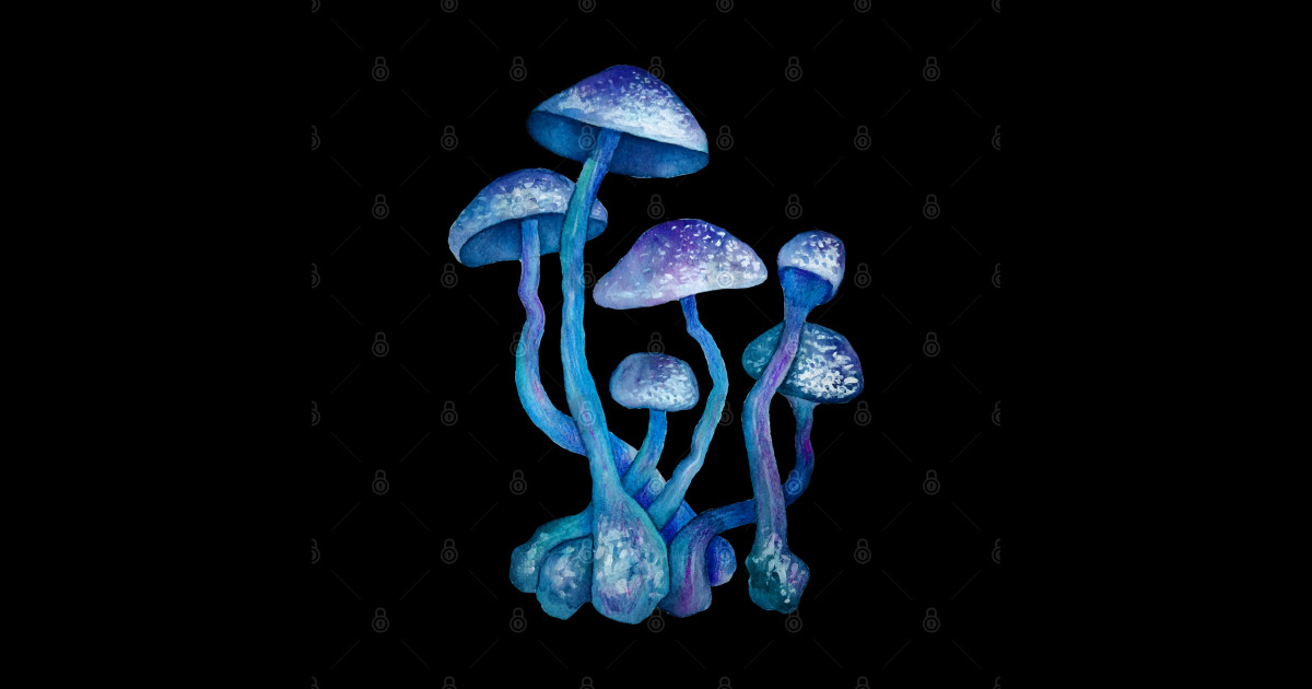 Blue Magic Mushrooms - Mushroom - Sticker | TeePublic