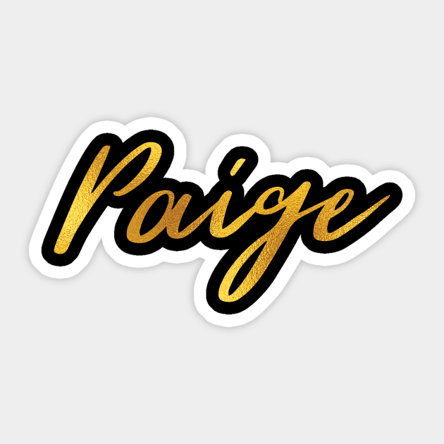 Paige Name Hand Lettering in Faux Gold Letters - Paige - Sticker ...