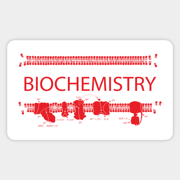 Biochemistry (Red Print) - Biochemistry - Sticker | TeePublic