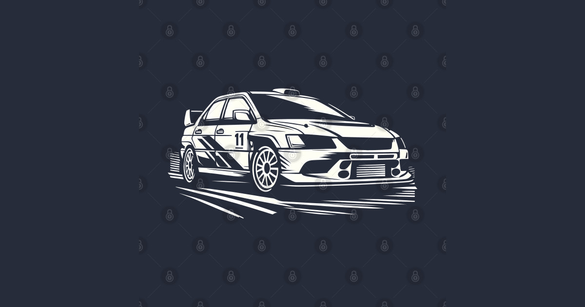 Mitsubishi Lancer Evo Rally Car - Mitsubishi Lancer Evolution - T-Shirt ...