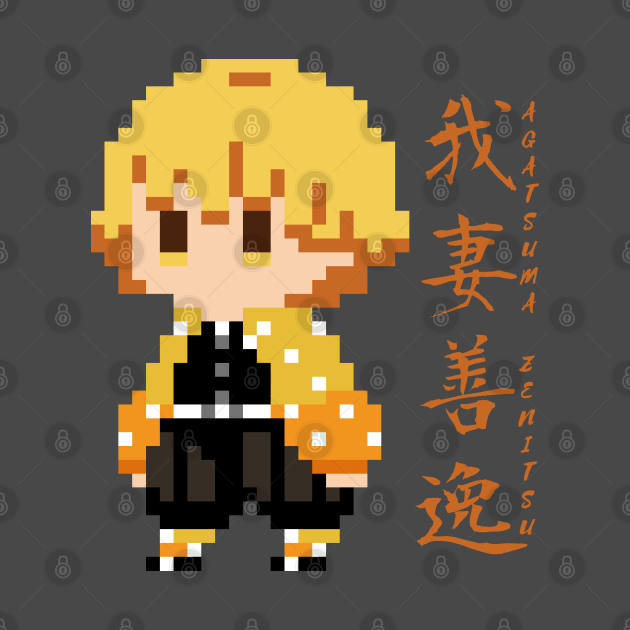 Agatsuma Zenitsu (Pixel Art) - Kimetsu No Yaiba - T-Shirt | TeePublic