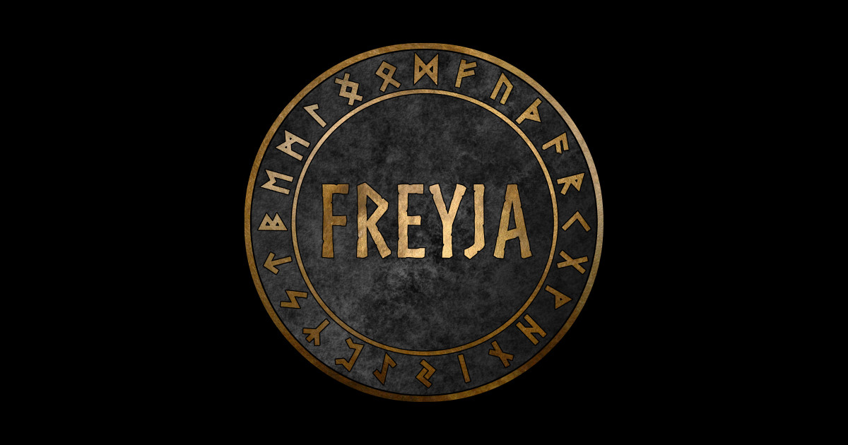 Freyja Norse Goddess with Viking Runes - Freyja - Sticker | TeePublic