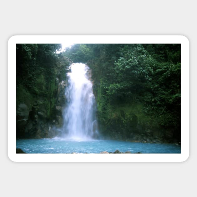 Rio Celeste (blue river) Waterfall - Blue - Sticker | TeePublic