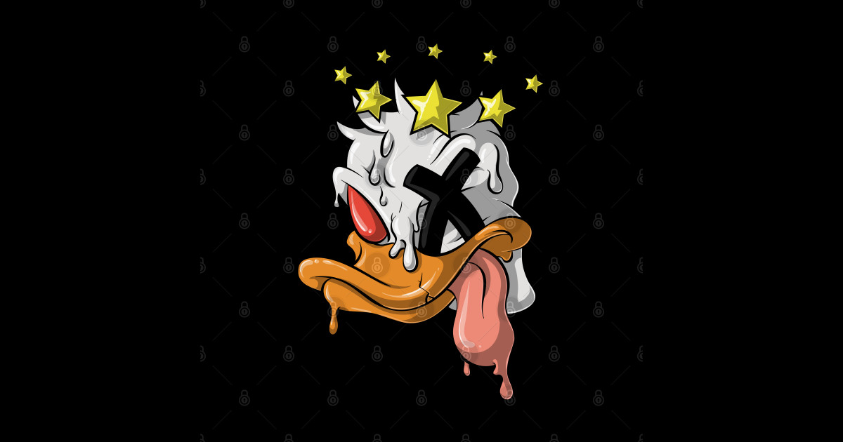 Ducked Up, Graffiti Drip - Cartoon Duck - Sticker | TeePublic