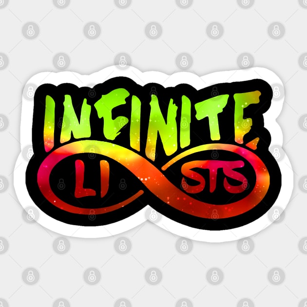 infinite lists merch - Infinite Lists - Sticker | TeePublic