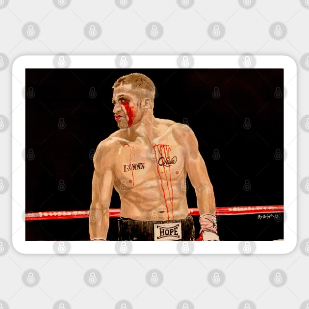 Jake Gyllenhaal Billy Hope South Paw boxing - Boxer - Sticker | TeePublic