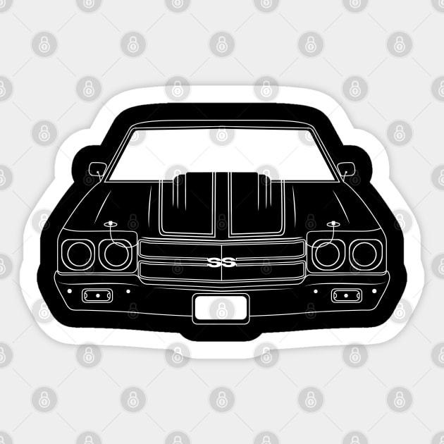 Chevrolet Chevelle SS White Outline - Car - Sticker | TeePublic