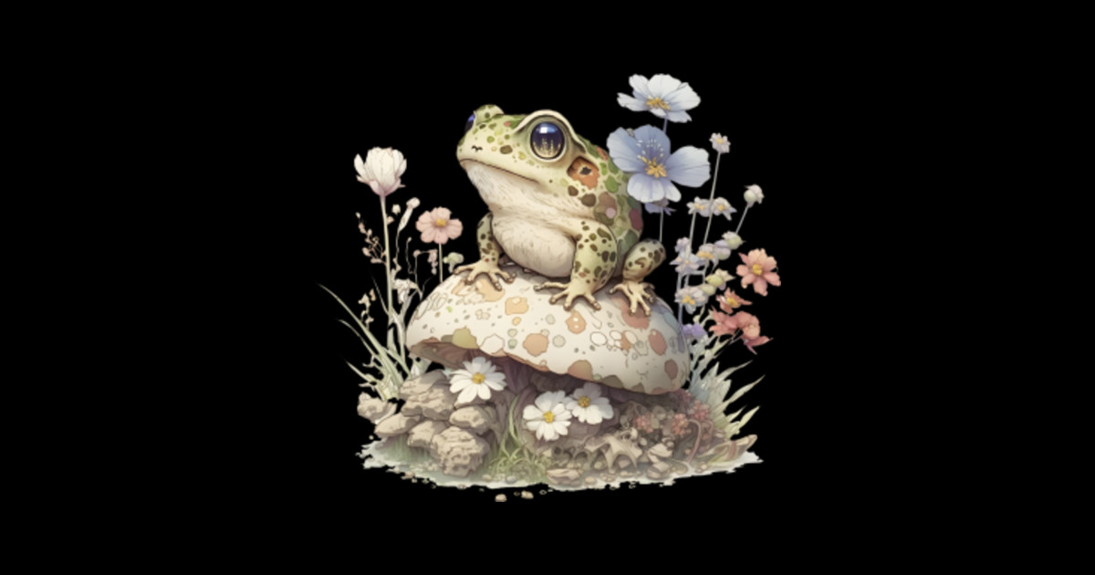 Cottagecore Aesthetic Kawaii Frog Goblincore Cute Mushroom Cute Frog