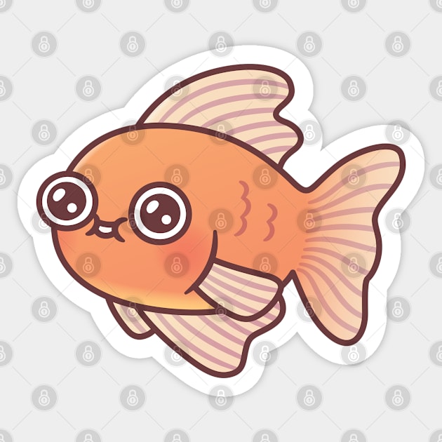 Cute Goldfish Doodle - Cute Goldfish - Sticker | TeePublic