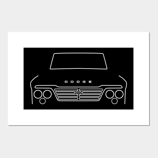 Vintage 1960s Dodge 100 Sweptline D/W series truck white outline ...