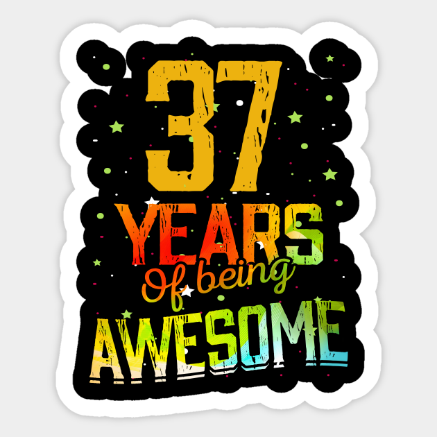 37 Years Of Being Awesome Gifts 37th Anniversary Gift Vintage Retro ...