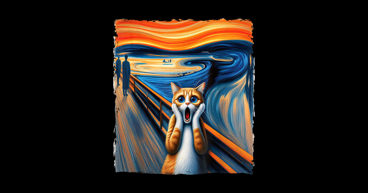 The Scream Cat & Meme - The Scream Cat - Sticker | TeePublic