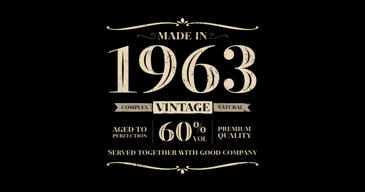 60 years. Born in 1963 - Birthday - Sticker | TeePublic