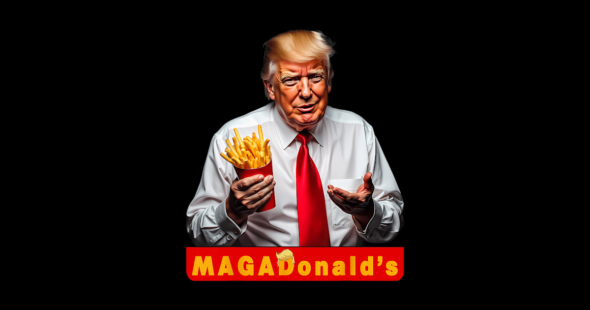 Trump Vance 2024 French Fries Funny - Magadonalds - Sticker | TeePublic