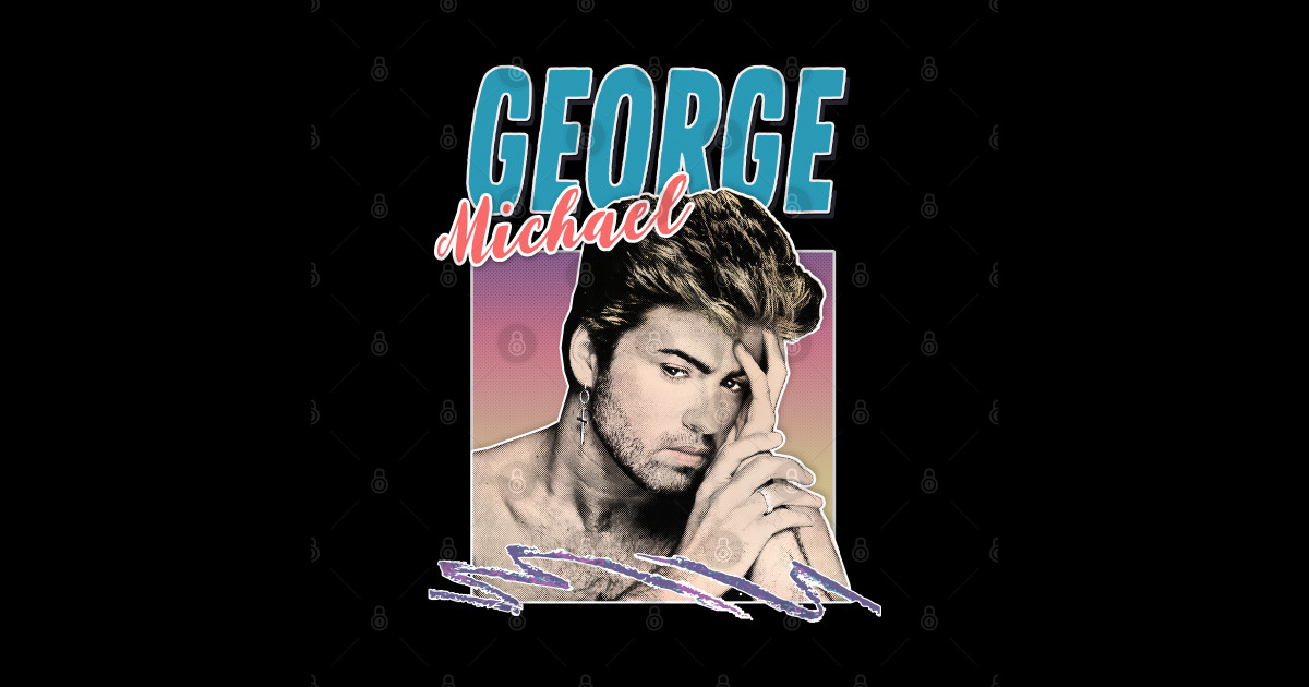 George Michael 1980s Styled Aesthetic Design - George Michael - Sticker ...
