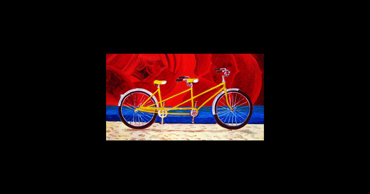 Yellow Tandem Bike - Schwinn Tandem Bicycle - Sticker | TeePublic