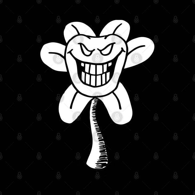 Flowey Undertale Simple Black and White Design - Undertale - Pin ...