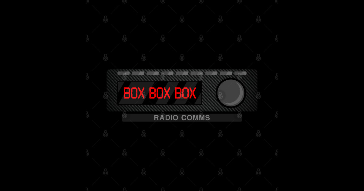 Box Box Box Pit Radio Button Design - Formula 1 - Sticker | TeePublic