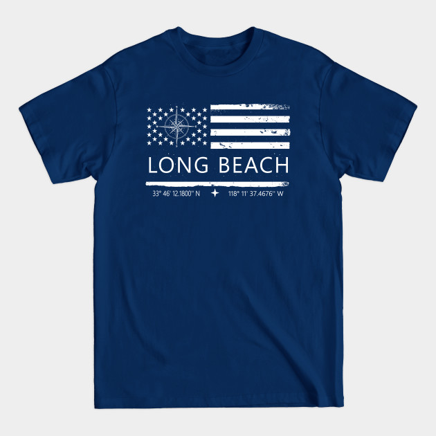 Us Flag Long Beach, Long Beach City Love - Long Beach - T-Shirt sold by ...