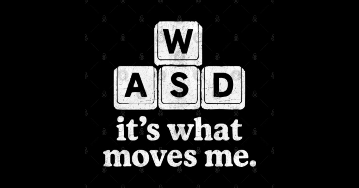 Vintage WASD PC Gamer Gift for Men & Boys - Its What Moves Me - Sticker ...