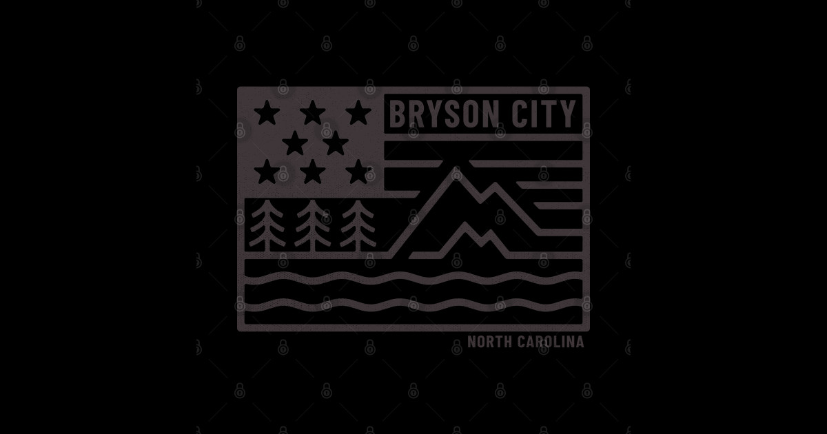 Visiting NC Mountain Cities Bryson, NC Flag - Bryson City Nc - Sticker ...