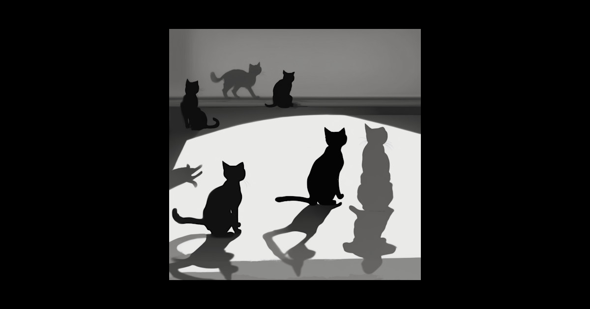 Kittens Shadow Silhouette Anime Style Collection No. 42 - Digital Art ...