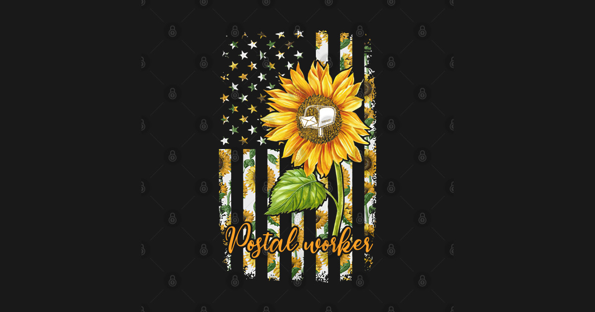 Postal Worker Flag - Sunflower - Postal Worker Flag Sunflower - T-Shirt ...