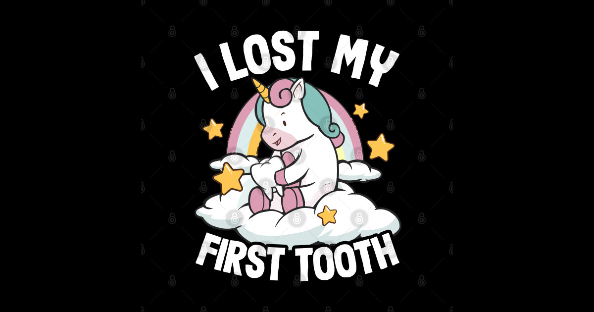I Lost My First Tooth Tooth Fairy Cute Unicorn - Tooth Fairy - Sticker ...