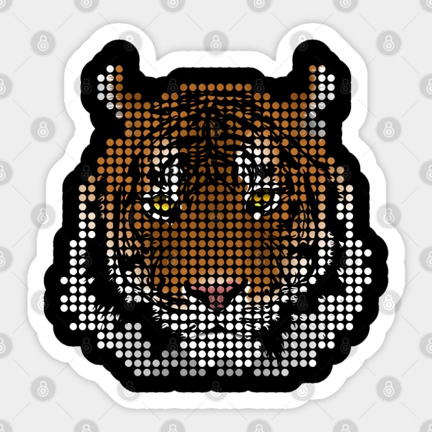 Tiger Dotted Art - Tiger - Sticker | TeePublic