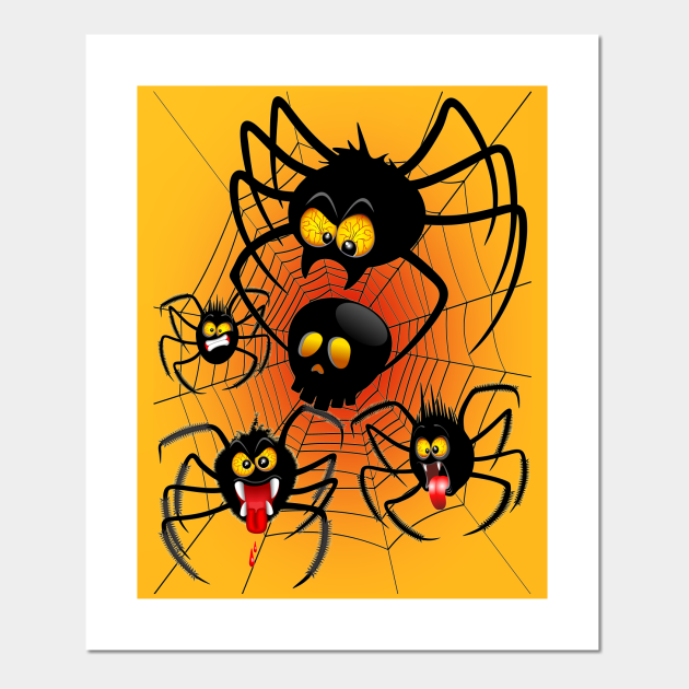 Halloween Spiders Cartoon - Halloween Spiders Cartoon - Posters and Art ...