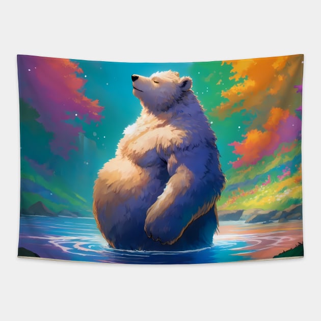 Bathing Bear Chubby Bara Furry Art - Furry - Tapestry | TeePublic