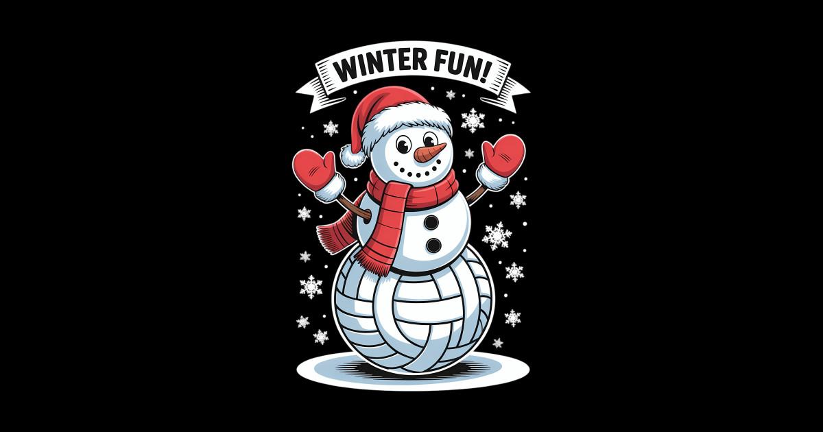 Volleyball Snowman Christmas - Volleyball Snowman Christmas - Sticker ...