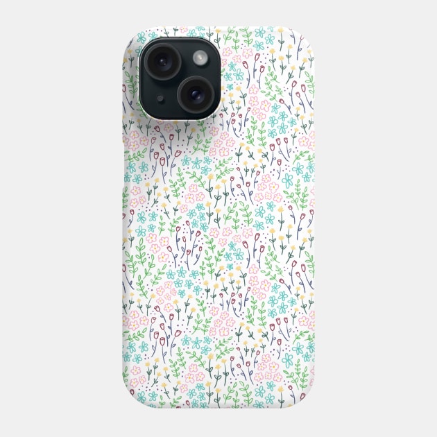 Busy Flower Pattern - Light - Busy Flower Pattern - Phone Case | TeePublic