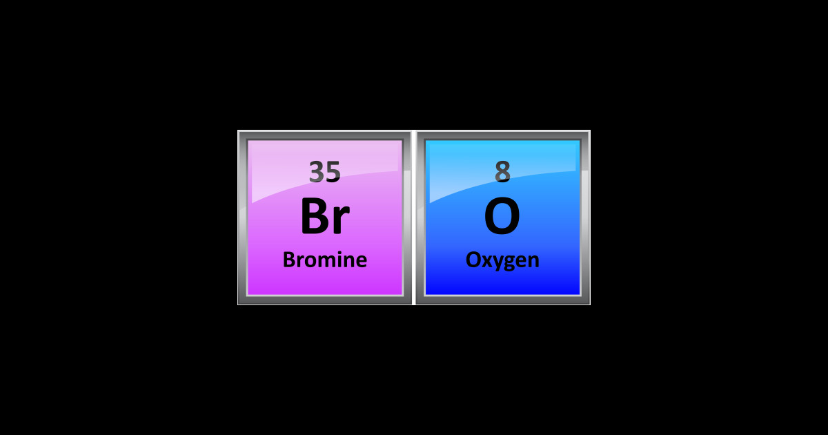 BrO in Periodic Table Element Symbols - Bro - Sticker | TeePublic