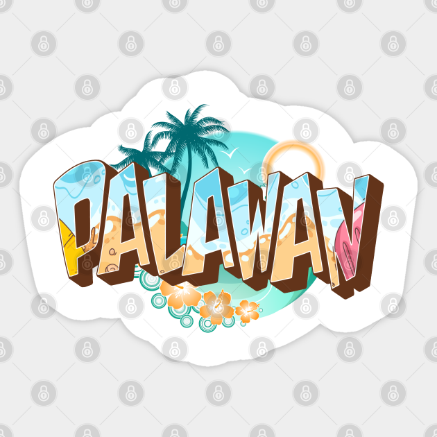 Palawan 3d text - Palawan - Sticker | TeePublic