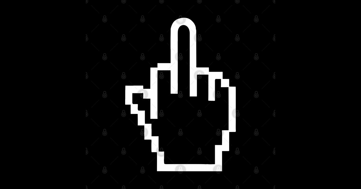 Funny Middle Finger Cursor - Middle Finger Cursor - Sticker | TeePublic