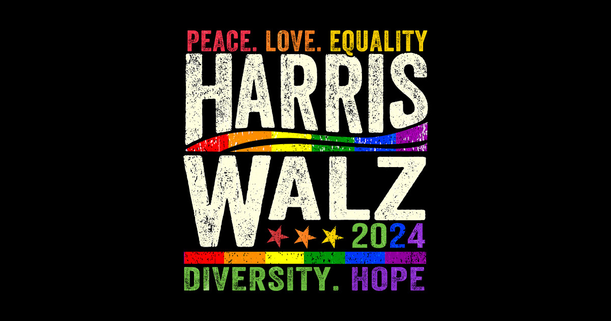 Kamala Harris Tim Walz Pride LGBT 2024 - Harris Walz Lgbt - Sticker ...