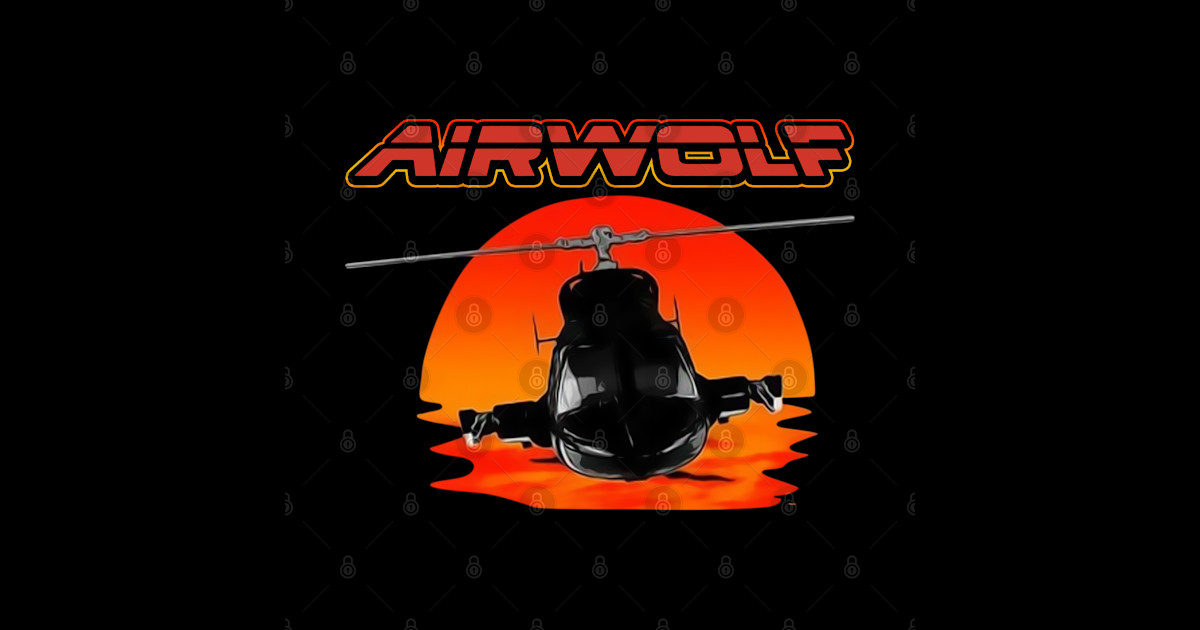 Airwolf 84 Sunset - Vintage - Sticker | TeePublic