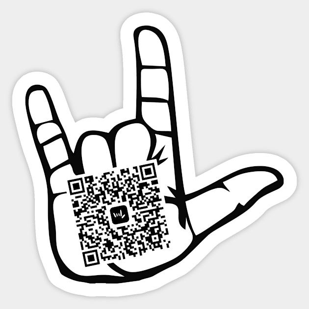 ASL ILY Hand QR Code - Ily - Sticker | TeePublic
